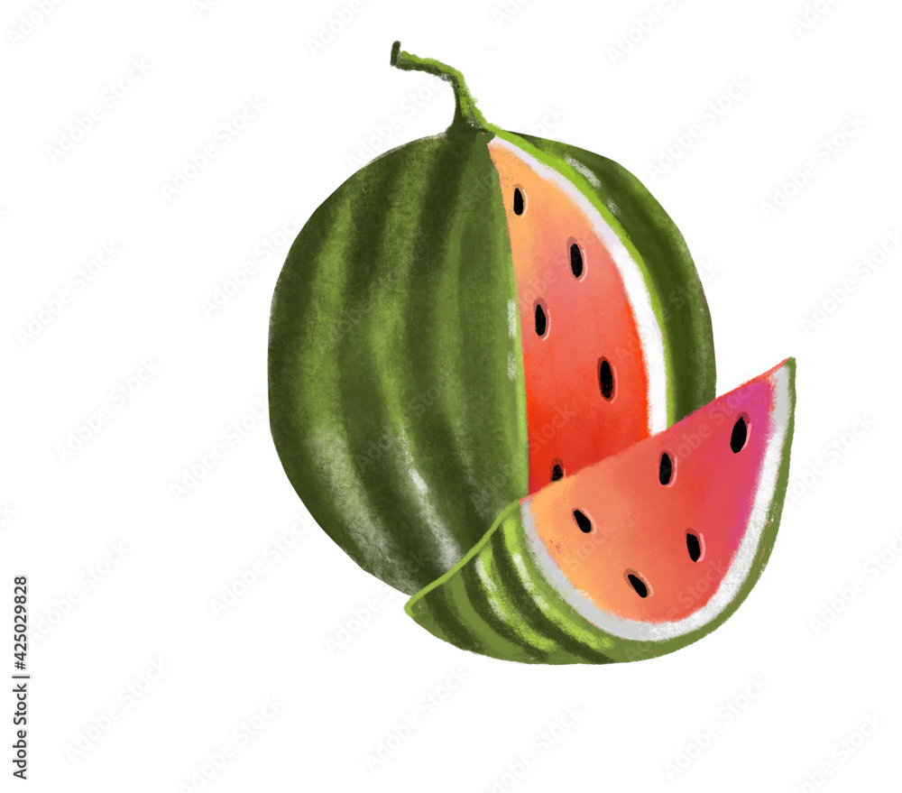 Watermelon clipart Watermelon doodle Watermelon hand drawn Watermelon ...