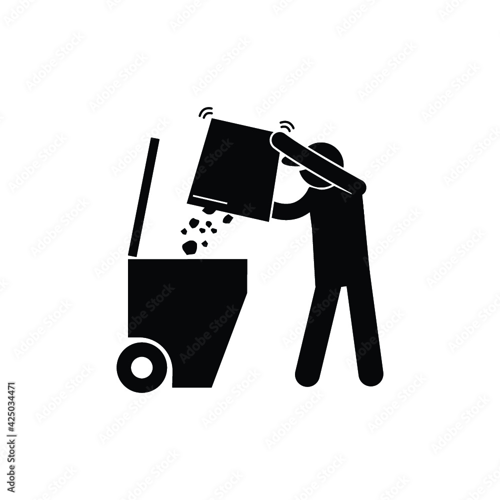 Garbage symbol. Do not litter sign. Trash icon. Logo on white ...