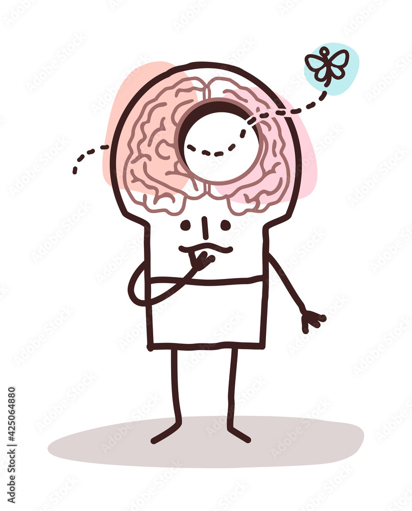 Cartoon man with a hole in Brain and memory Disorders Stock Vector ...