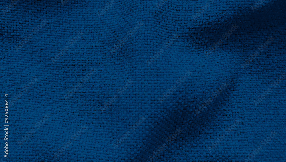 blue crumpled textile fabric for dark mood and tone. synthetic cloth as ...