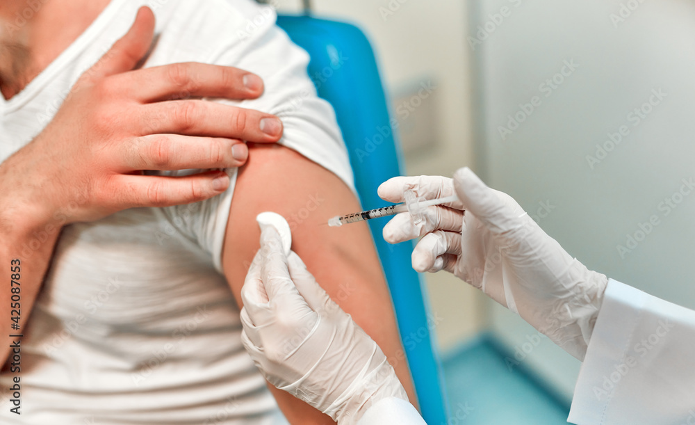 Vaccination, immunization campaign, disease prevention concept. Young ...