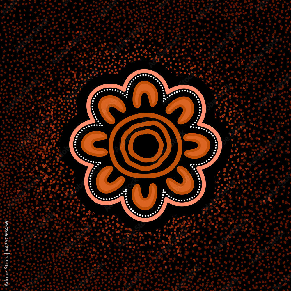 People Sitting Symbol - Aboriginal art background Stock Vector | Adobe ...