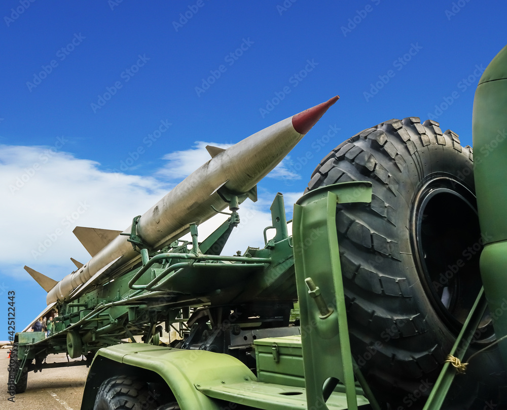Russian multiple rocket launcher mounted on soviet military truck on ...