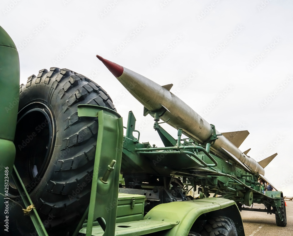 Russian multiple rocket launcher mounted on soviet military truck on ...