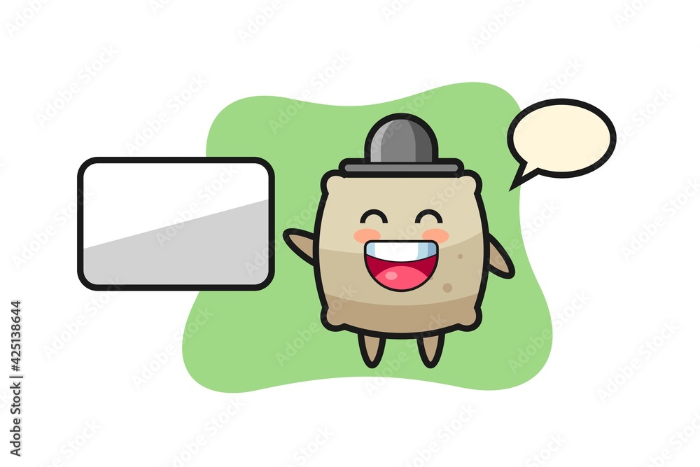 sack cartoon illustration doing a presentation Stock Vector | Adobe Stock