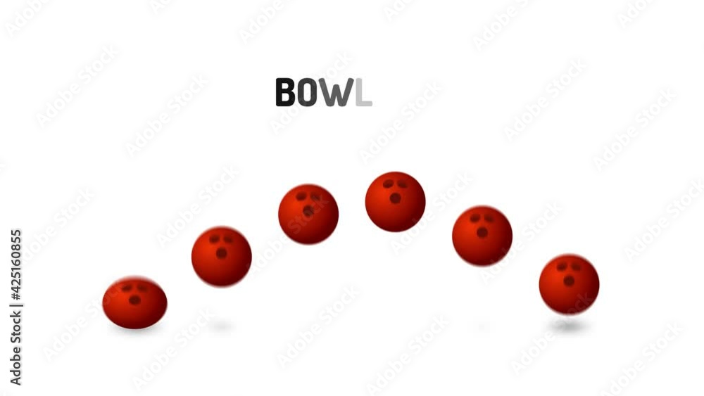 Jumping bowling ball. Red bowling Sport loading progress bar ...
