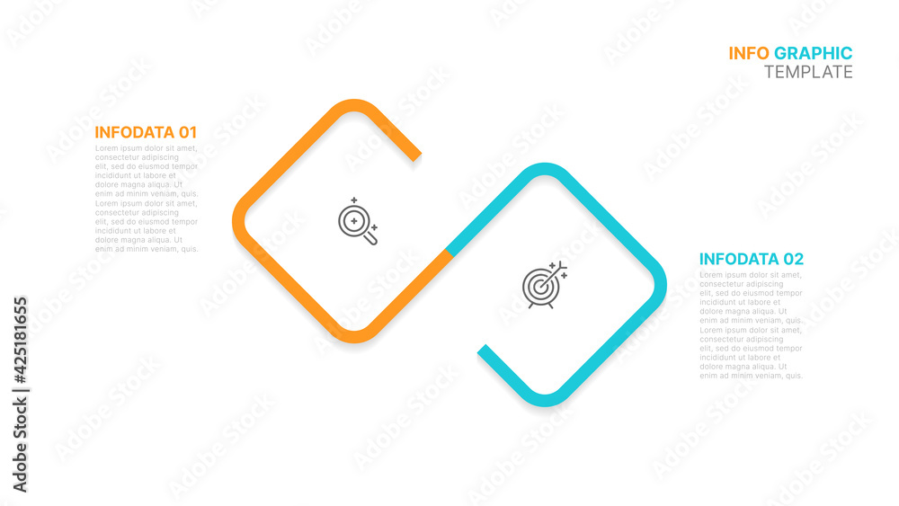 Vector infographic design template. Business concept with 2 options ...