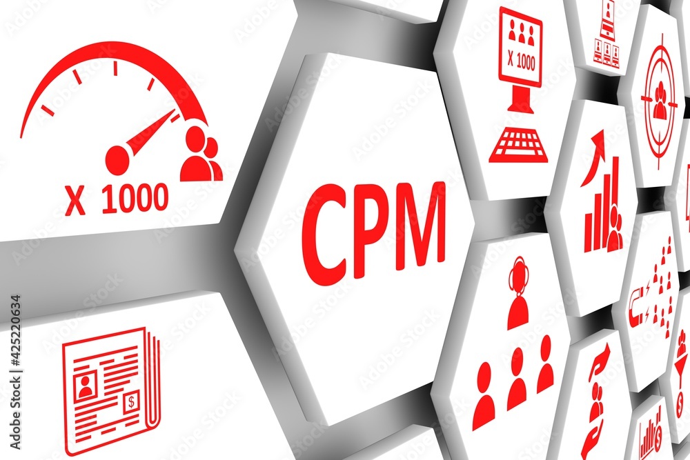 CPM concept cell background 3d illustration Stock Illustration | Adobe ...