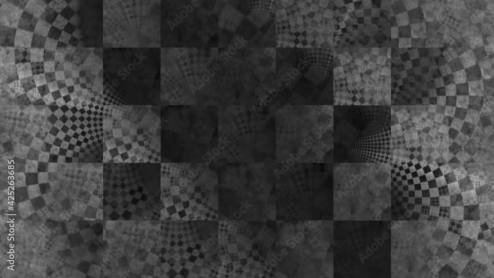 Abstract loop able 4k fractal chess background with a detailed ...