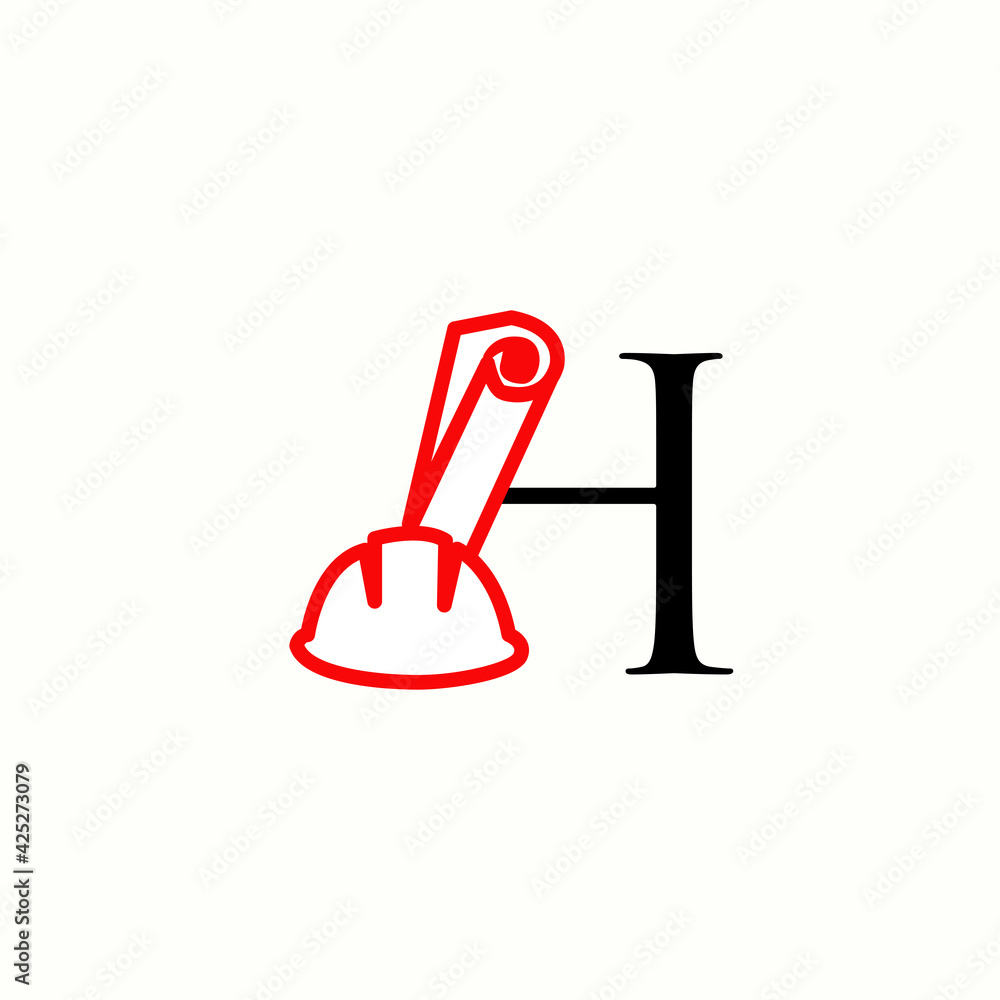 logo letter h with icon civil engineering vector Stock Vector | Adobe Stock