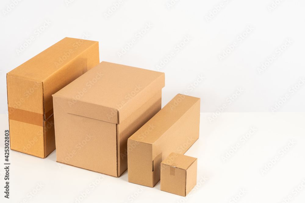 Boxes for packing something. Cardboard boxes of different sizes. Boxes ...