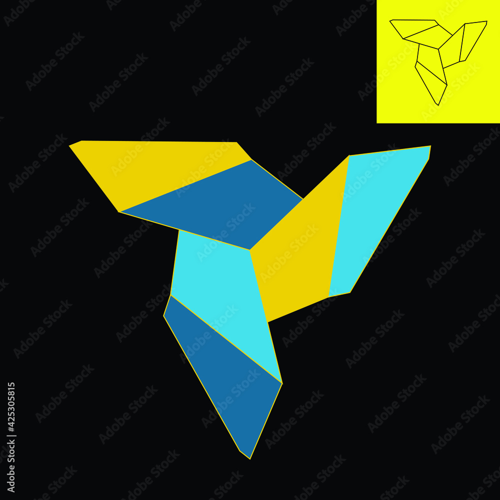 Triangle of Wings Logo in 3D 3d logo depicting three iron wings to ...