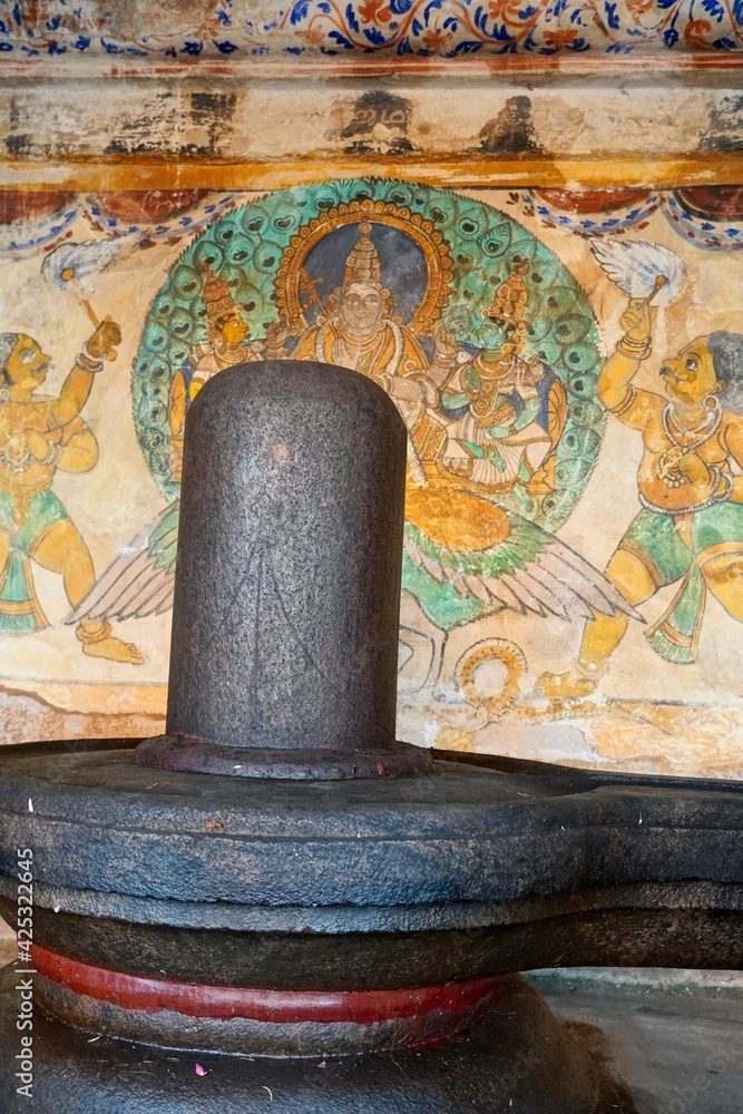 Lord shiva linga statue with unique Thanjavur paintings in historical ...