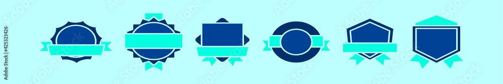 set of badges cartoon icon design template with various models. vector ...