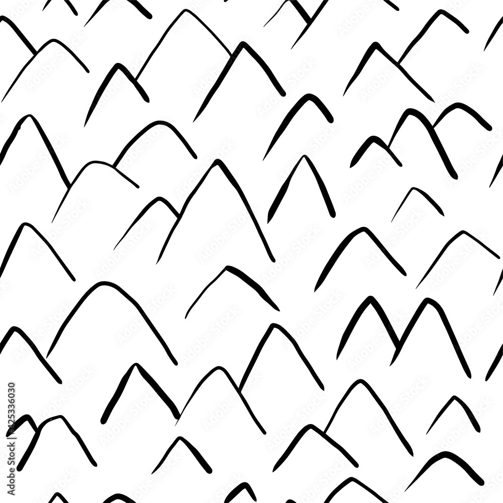 Seamless pattern with variety abstract shapes, mountain, lines ...