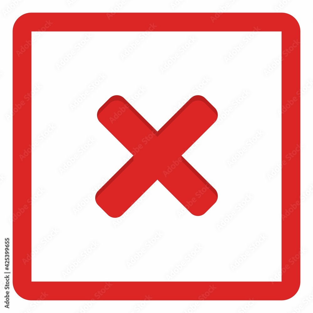 Wrong marks, Cross marks, Rejected, Disapproved, No, False, Not Ok ...