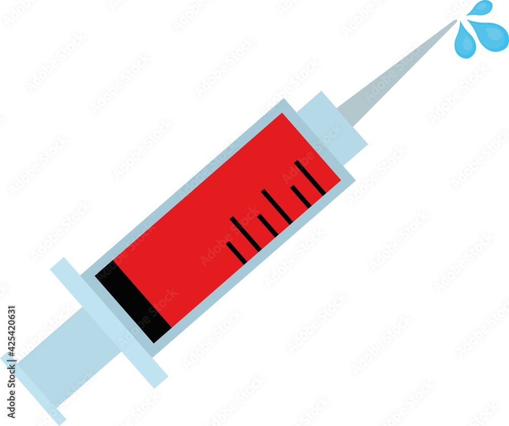 Vector emoticon illustration of a syringe Stock Vector | Adobe Stock