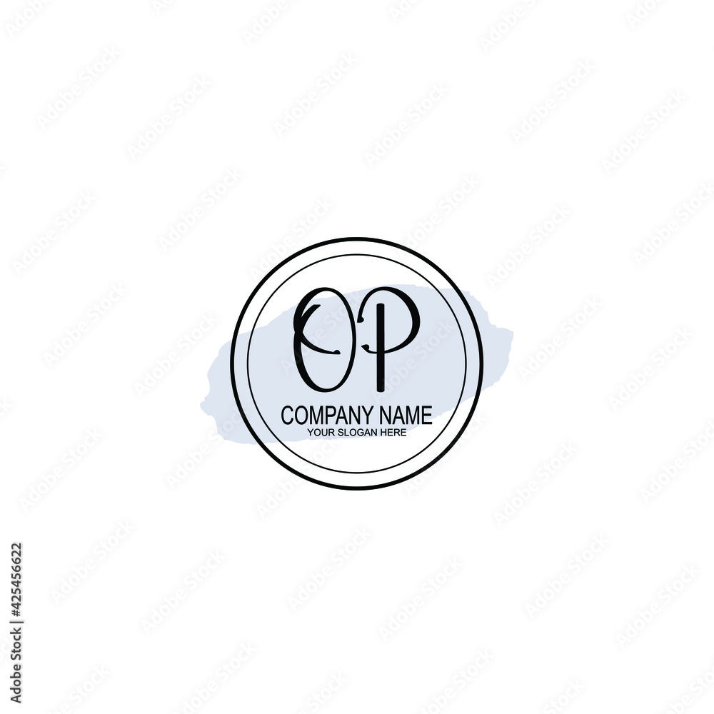 OP Initials handwritten minimalistic logo template vector Stock Vector ...