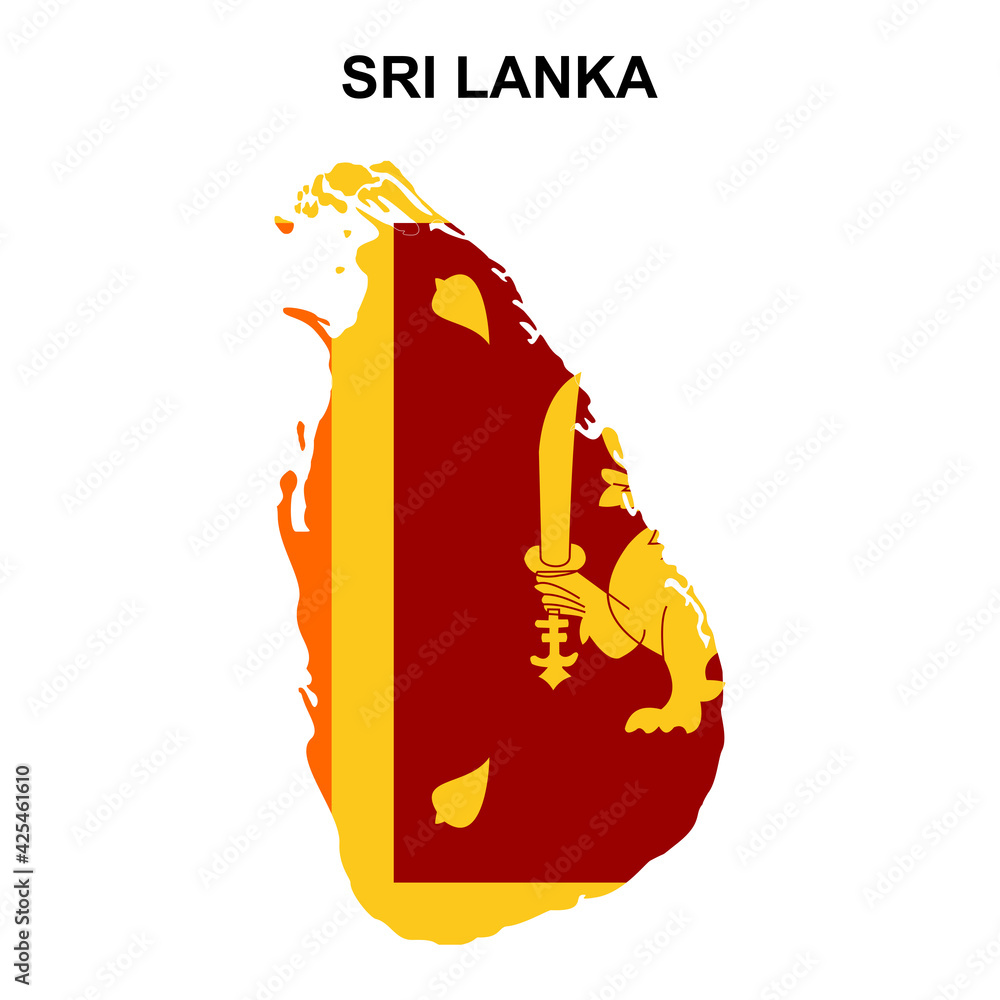 maps of Sri Lanka with national flags icon vector sign symbol Stock ...