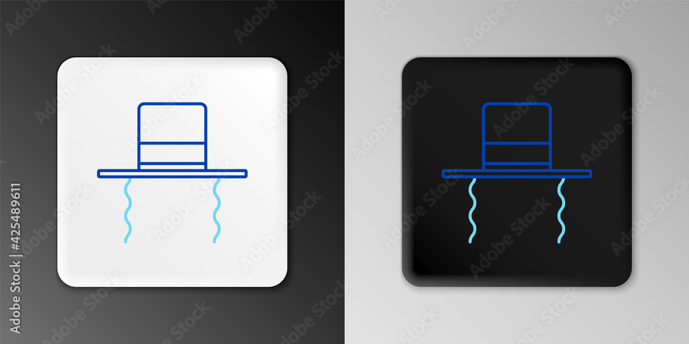 Line Orthodox jewish hat with sidelocks icon isolated on grey ...