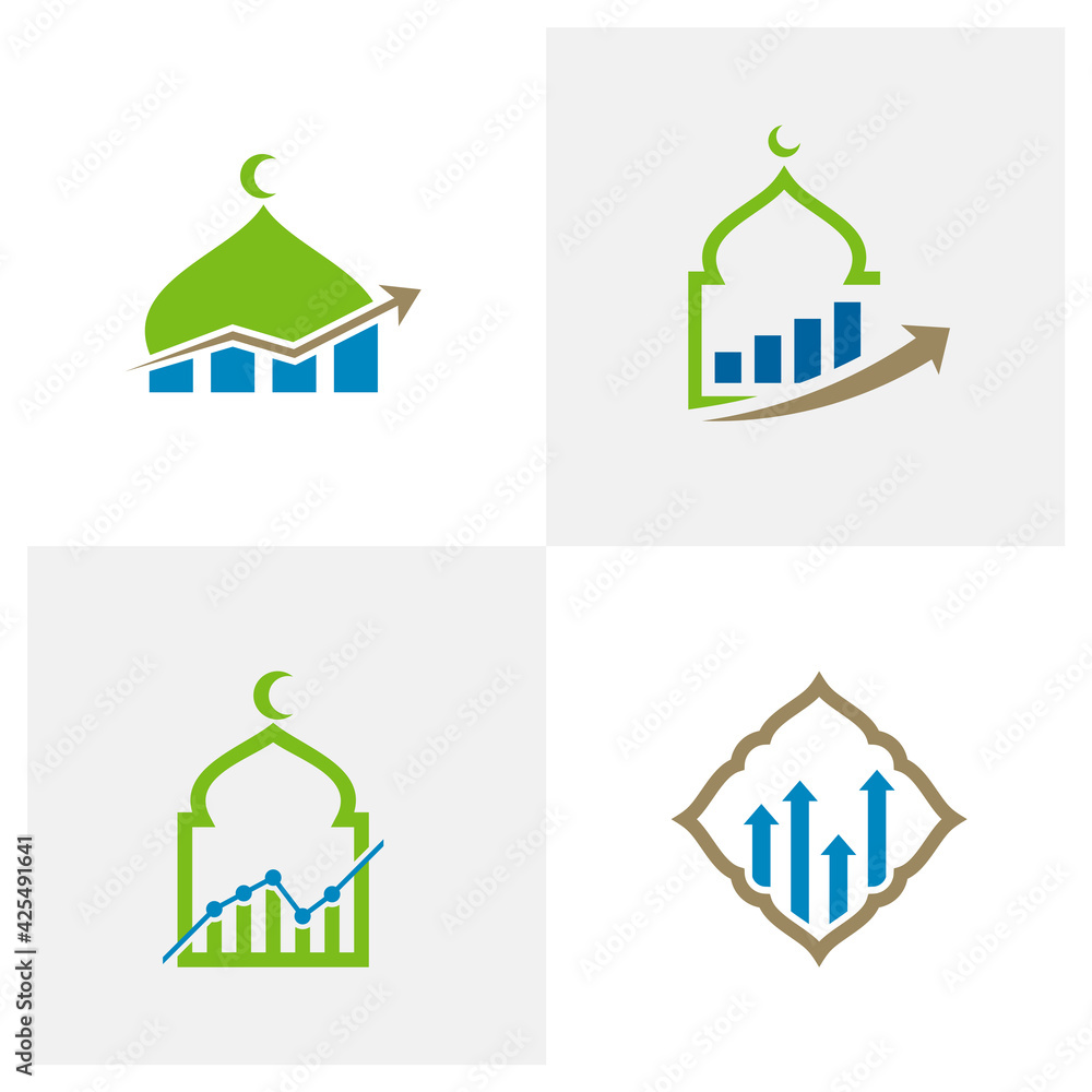 Set of Mosque Statistics logo design vector illustration, Creative ...