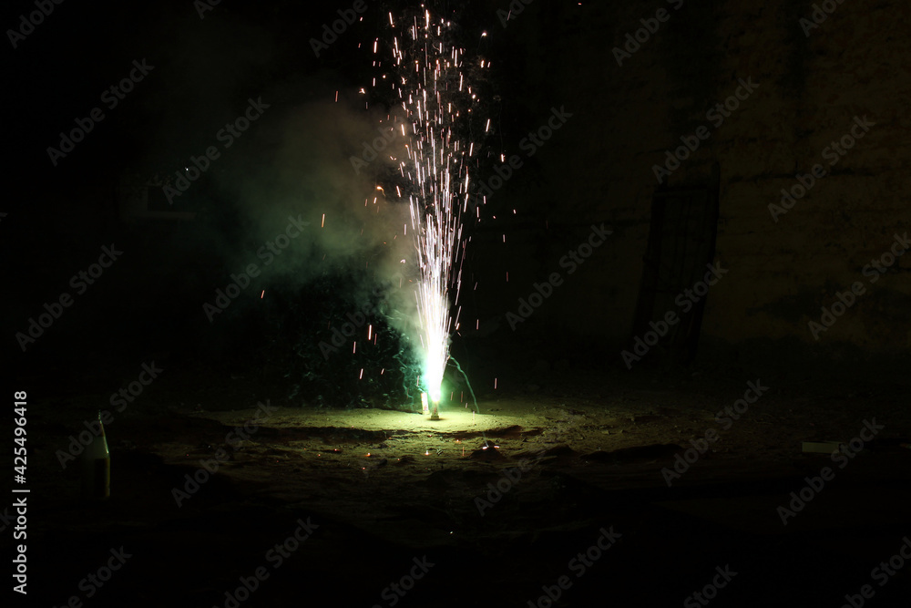 a crakers giving light on diwali Stock Photo | Adobe Stock