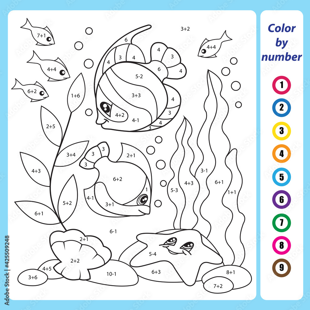 Math education for little children. Coloring book. Mathematical ...