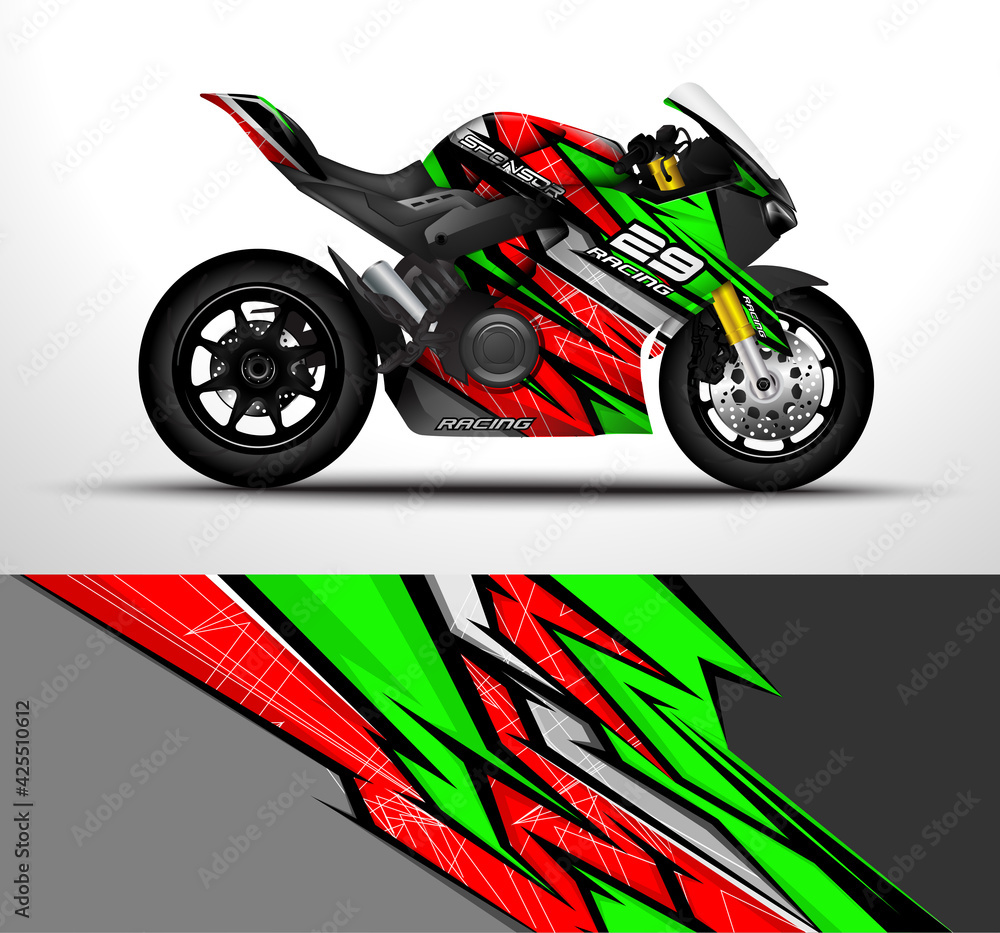 Racing motorcycle sport bikes wrap decal and vinyl sticker design ...