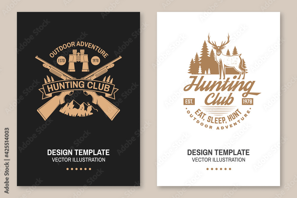 Hunting club. Vector. Eat, sleep, hunt. Vector illustration Flyer ...