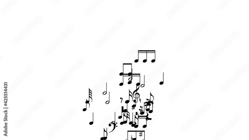 Musical note streaming up in melody with composer. Musical Notes Flying ...