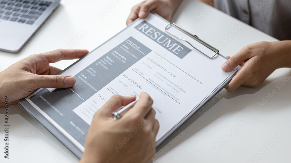 Sign a document, Signing of employment contract documents, Applicants ...