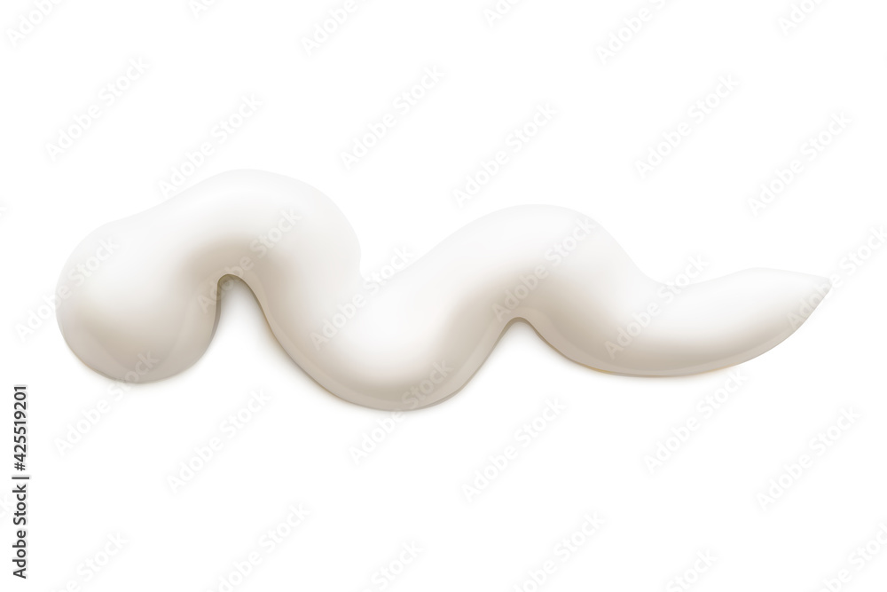 Mayonnaise smear realistic 3d vector illustration isolated on white ...