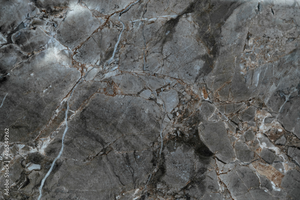 Foto de Brown and white pattern veins of natural gray marble, luxurious ...