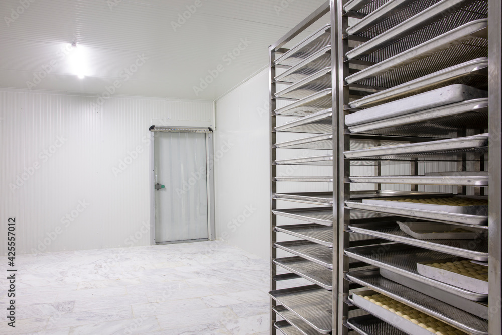 Foto Stock Warehouse freezer, Cold storage. Refrigeration chamber for ...