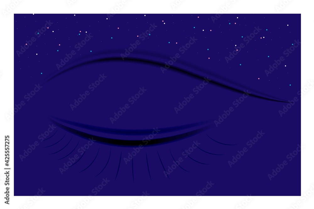 Abstract background with blue gradients and an eye image. Web screen ...