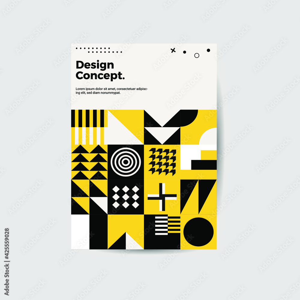 Modern abstract geometric design layout. Company identity brochure ...
