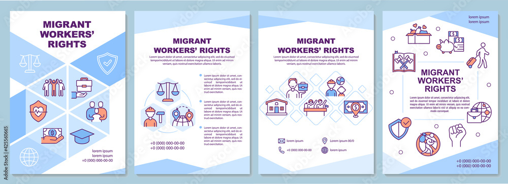 Migrant workers rights brochure template. Immigrant family support ...