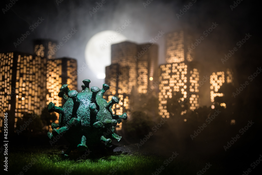 Cartoon style city buildings. Realistic city building miniatures with ...