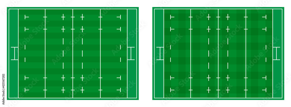 rugby field markings lines with different types of grass, rugby ...