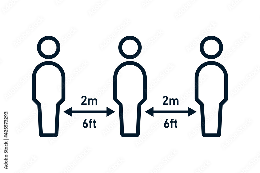 6 Feet Apart Distance Line Icon Clipart Image Isolated On White 6-feet-apart-distance-line-icon-clipart-image-isolated-on-white