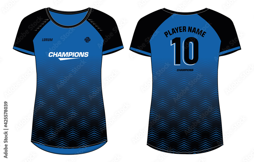 Women Sports Jersey t-shirt design concept Illustration suitable for ...