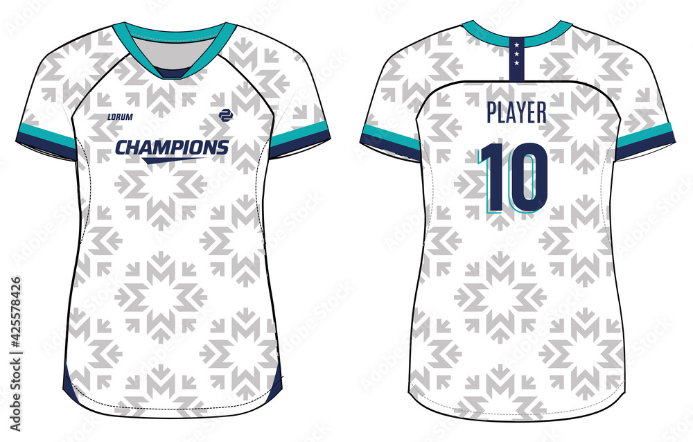 Women Sports Jersey t-shirt design concept Illustration suitable for ...