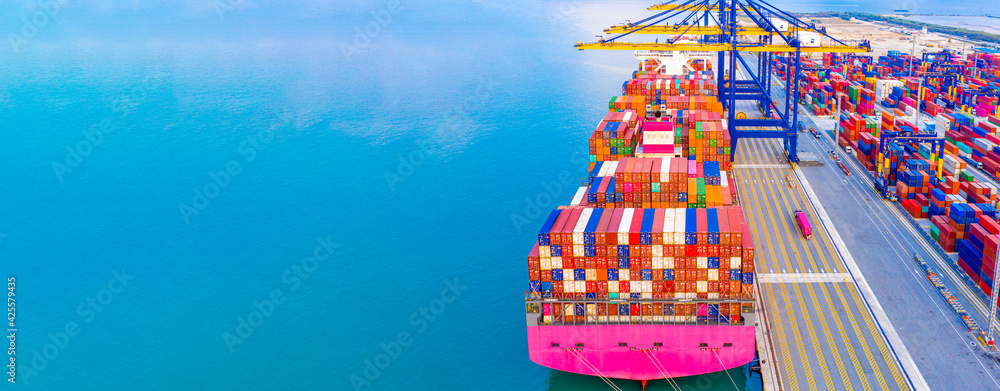 Modern Logistics,transportation of Container Cargo ship,Cargo plane ...