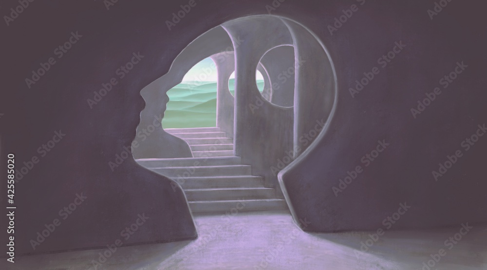 Brain mind soul and hope concept art, 3d illustration, surreal artwork ...