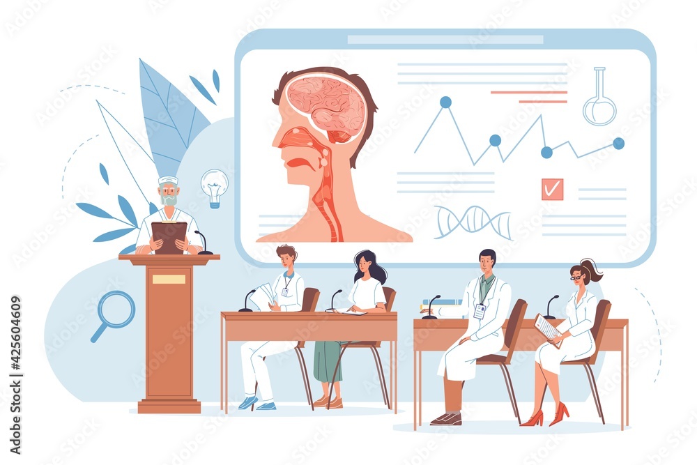 Vector cartoon flat doctor characters at work in uniform,lab coats ...