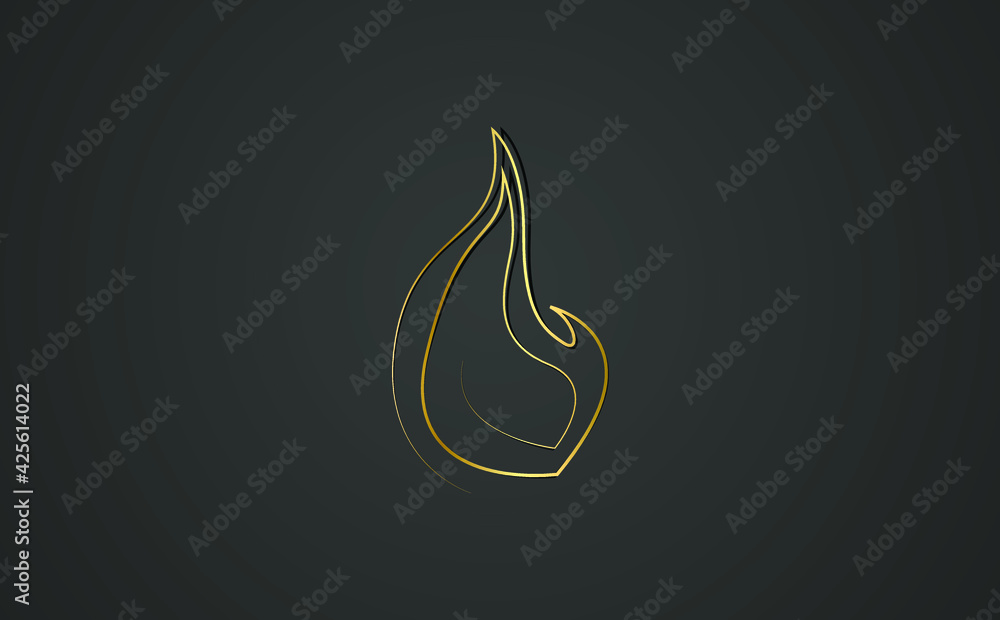 Continuous line fire one line drawing isolated vector fire illustration ...