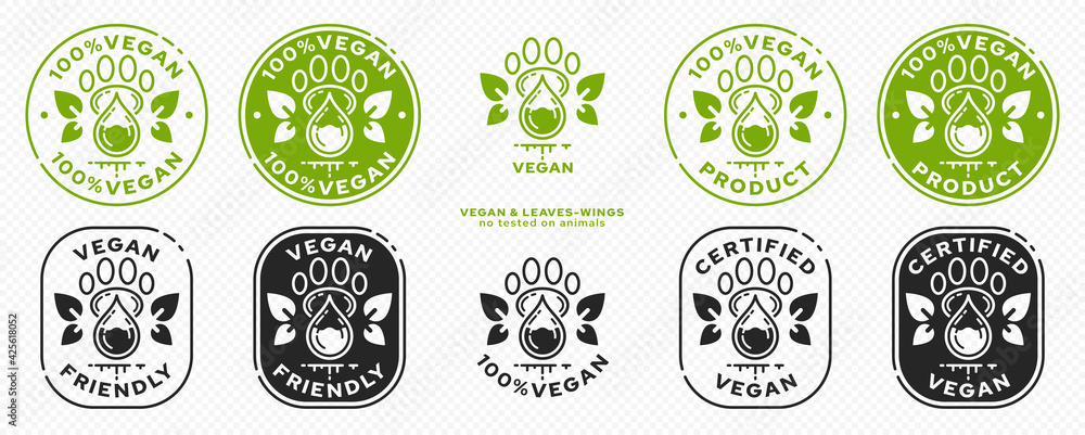Vetor de Concept for product packaging or menu. Labeling - Vegan ...
