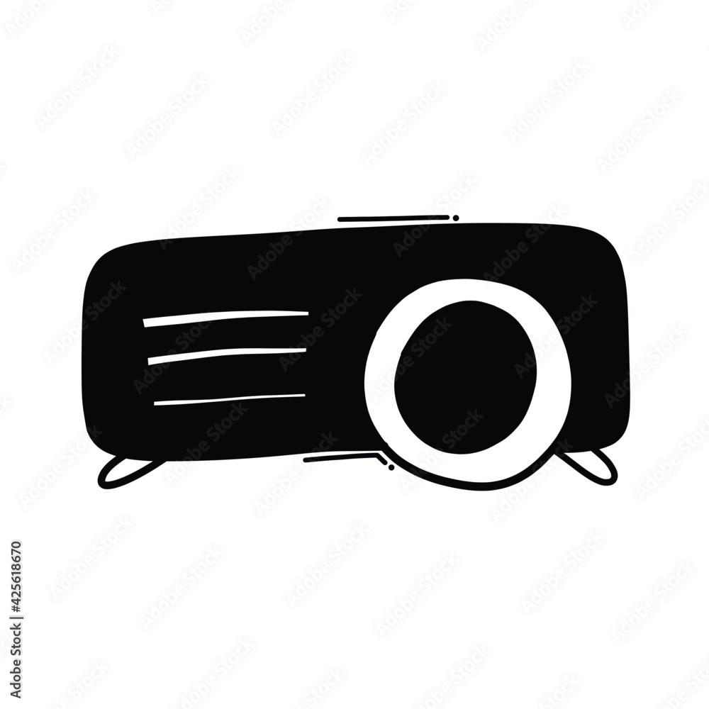 projector doodle vector icon. Drawing sketch illustration hand drawn ...