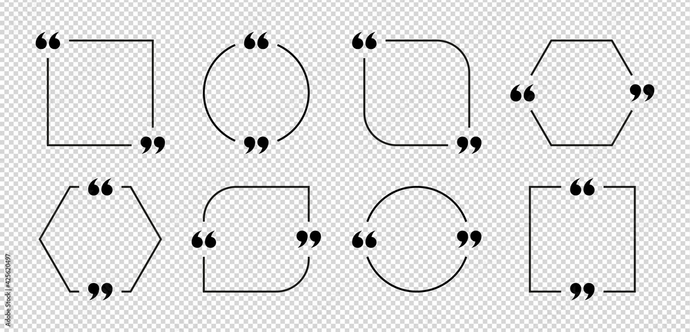 Set of Quote Frame Templates. Quote Box Frame Design Elements with ...