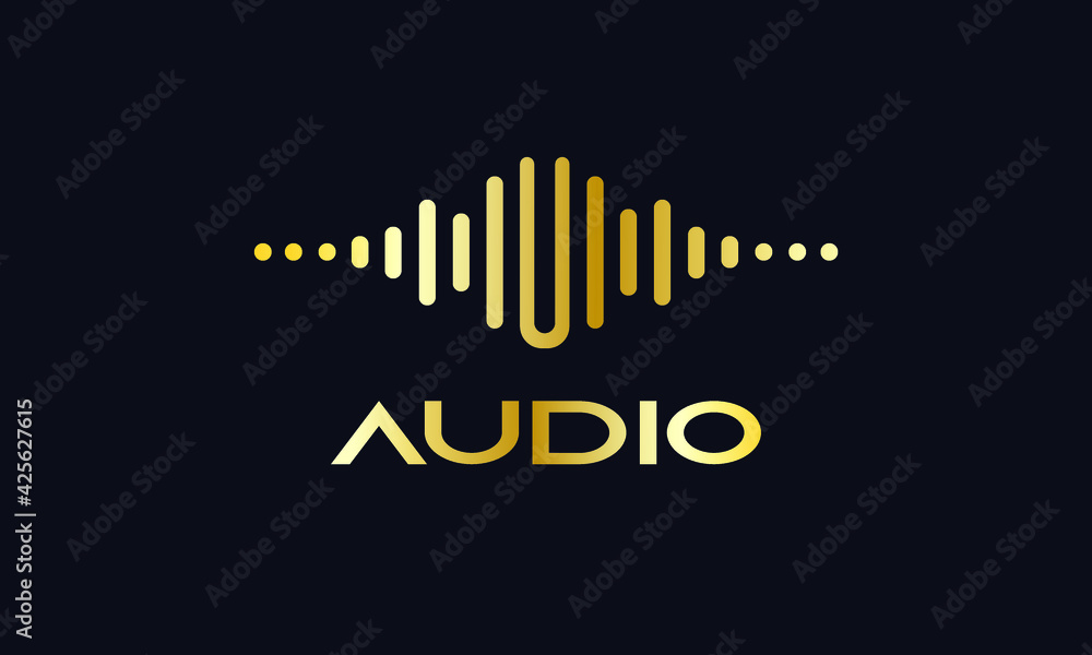 DJ Dance Party Logo, Recording Studio Emblem, Audio Wave and Light Dark ...